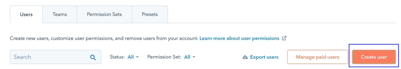How do I manage user permissions in HubSpot?
