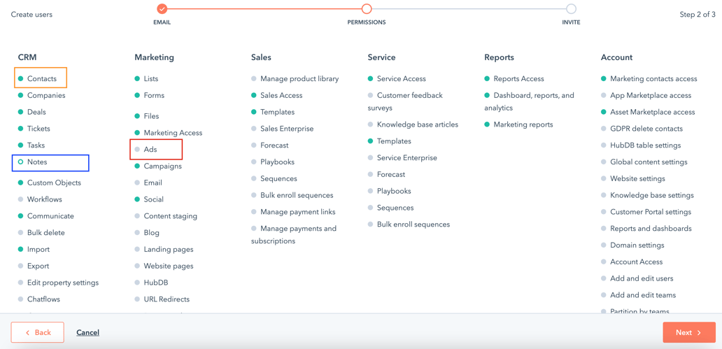 How do I manage user permissions in HubSpot?